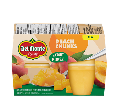 Peach chunks in fruit purée naturally sweet with concentrated grape ...